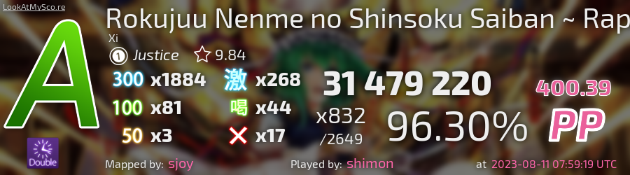 [Unnoticed] shimon | Xi - Rokujuu Nenme no Shinsoku Saiban ~ Rapidity is a justice [Justice ...